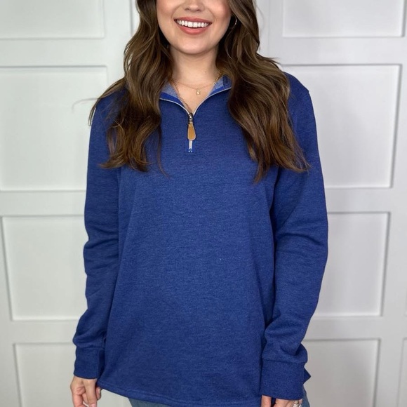 Jess Lea | Tops | Jess Lea Blue Quarterzip Sweatshirt | Poshmark